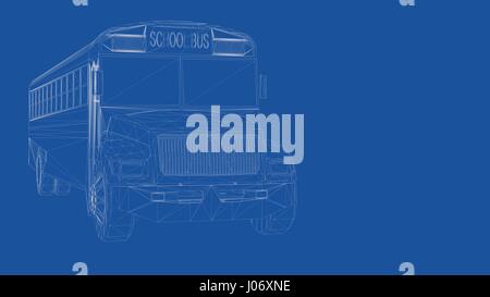 3d rendering of an outlined bus Stock Photo - Alamy