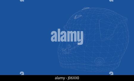 3d rendering of an outlined helmet Stock Photo - Alamy