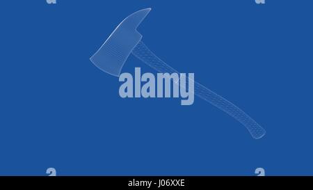 3d rendering of an outlined axe Stock Photo - Alamy