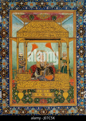 This painting of Bahadur Shah I, the Mughal emperor of India, captures ...