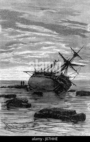Édouard Riou's illustration for 'The Children of Captain Grant,' a ...
