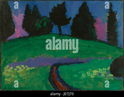 Alexej von Jawlensky – Dark Trees over Green Slope (Dunkle Bäume über ...
