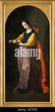 This work by Francisco de Zurbarán, *The Holy Face*, depicts a symbolic ...