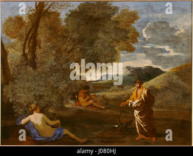 The painting 'Numa Pompilius et la nymphe Égérie' by Nicolas Poussin ...