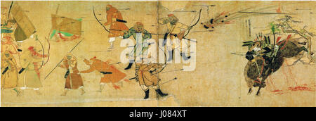 Japan: Mongol invasion of Japan; Japanese samurai boarding Mongol ships ...