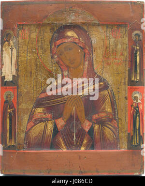 The *Intercession* icon depicts the Virgin Mary with arms outstretched ...