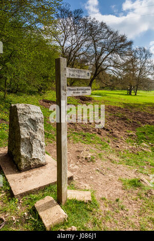 Stone commemorating the source of the River Thames, near Kemble ...