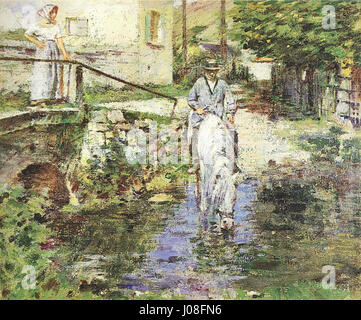 Theodore Robinson (1852-1896) - Père Trognon and His Daughter at the ...