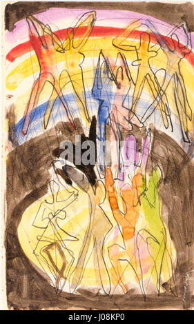 Ernst Ludwig Kirchner’s design for the Festsaal (banquet hall) in Essen ...