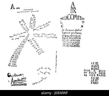 Guillaume Apollinaire’s 'Calligramme' is a visual poem where the text ...