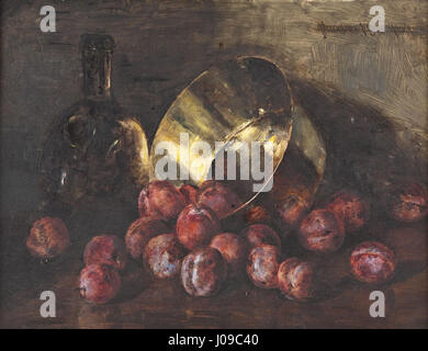 August Herrmann-Allgäu Stillleben mit Pflaumen Stock Photo - Alamy
