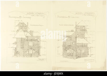 Hector Guimard’s design for the Castel d'Orgeval includes elevations of ...