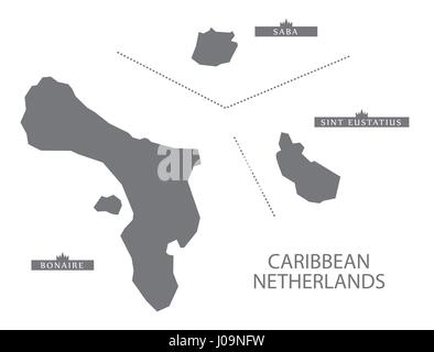 Modern Map - Caribbean Netherlands details Stock Vector Image & Art - Alamy