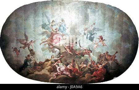 The painting 'Erhebung des Großen Kurfürsten in den Olymp' by van Loo ...