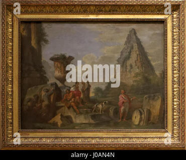 This painting by Panini depicts the ancient ruins of Rome, with a focus ...