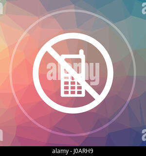 Mobile phone restricted icon. Mobile phone restricted website button on ...