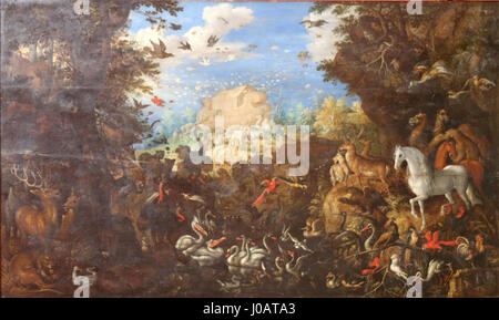 This painting by Roelandt Savery, a 17th-century Dutch artist, depicts ...