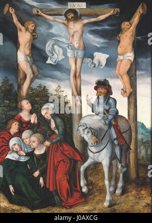 Lucas Cranach’s 'Crucifixion de Cristo' portrays the central Christian narrative of the ...