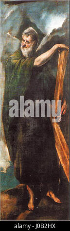 El Greco's painting of St. Andrew, created around 1610, depicts the ...