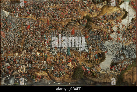 This historical painting depicts the Battle of Orsha, a significant ...