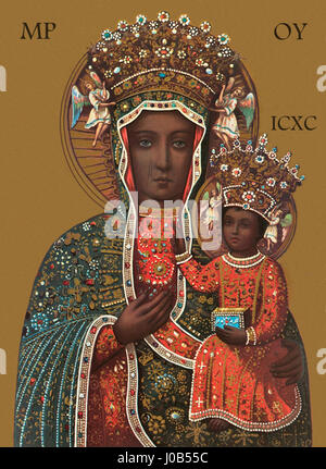 This image depicts Nuestra Señora de Guadalupe, a revered religious ...