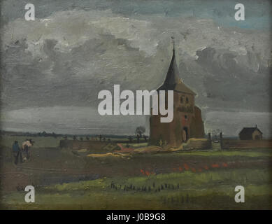 Vincent van Gogh’s 'The Old Tower at Dusk' depicts a landscape at ...