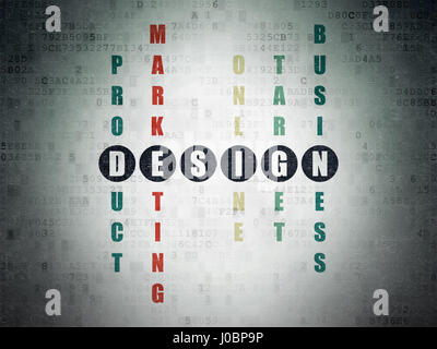 Advertising concept: Design in Crossword Puzzle Stock Photo - Alamy