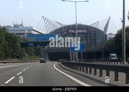 hatfield tunnel on A1 M motorway with blurry cars and lights england UK ...