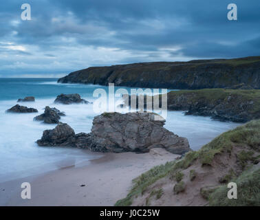Sango Bay and Durness viewed from beneath Faraid Head, Kyle of Durness ...