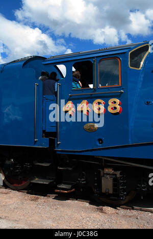 Cab of Mallard steam train Stock Photo - Alamy