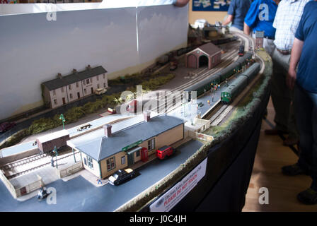 Model train layout at Grantham rail show exhibition Stock Photo - Alamy