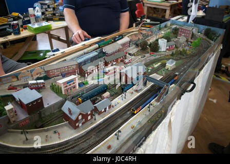 Model train set at Grantham rail show exhibition Stock Photo - Alamy