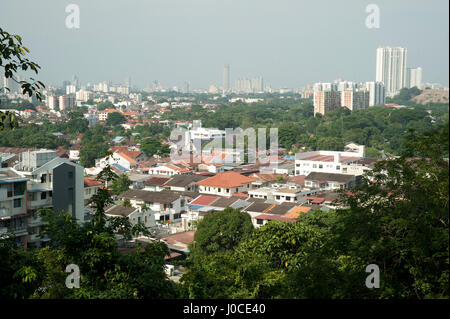Aerial view Penang residential building with background of Penang ...