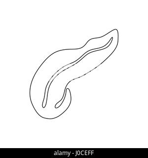 Appendicitis line icon. Human colon with inflamed appendix drawing ...