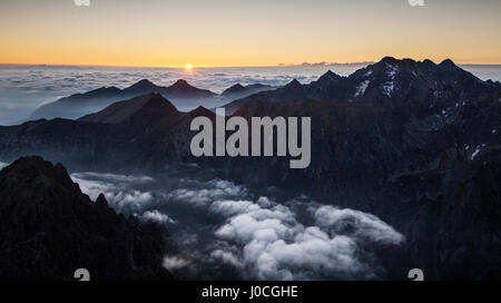 Panoramic view of Slovakia with Tatras moutain and Stara Lubovna castle ...