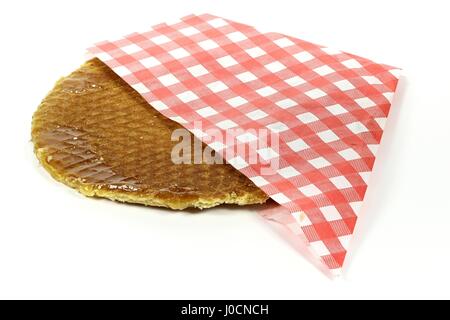 large dutch syrup waffle isolated on white background Stock Photo - Alamy
