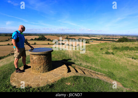 Walker at Burrough Hill Iron Age Hillfort, near Melton Mowbray ...