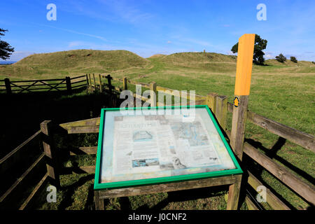 Summer view over Burrough Hill Iron Age Hillfort, near Melton Mowbray ...
