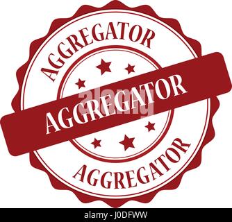 aggregator stamp. aggregator round isolated sign. aggregator label set ...