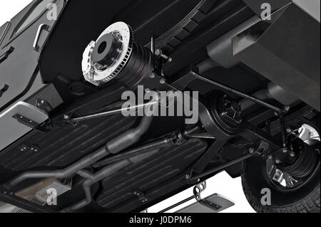 Suv car suspension, bottom view Stock Photo - Alamy
