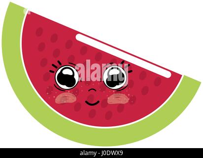 kawaii nice shy watermelon icon Stock Vector Image & Art - Alamy