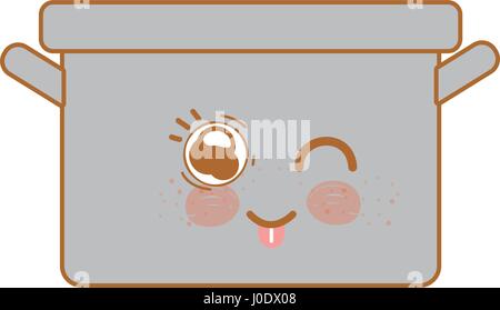 kawaii nice happy cooking pot Stock Vector Image & Art - Alamy