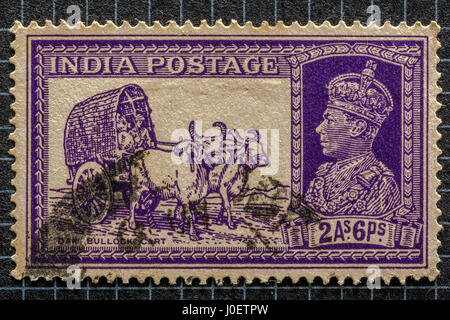 Dak bullock cart, postage stamp, India, 1937 Stock Photo - Alamy