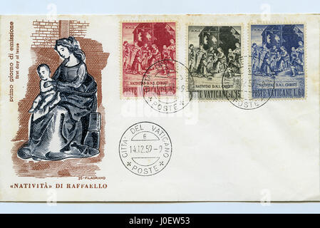 First day cover of poste vaticane, stamps, india, asia Stock Photo - Alamy
