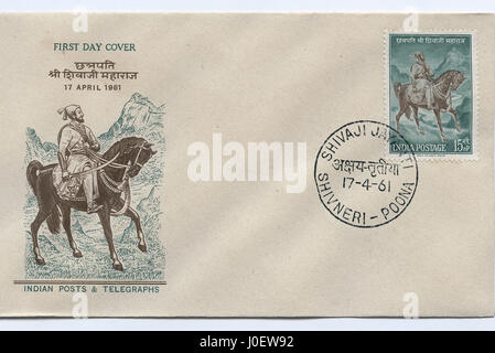 Vintage stamp of chhatrapati shivaji maharaj, india, asia Stock Photo ...