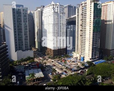 PASIG CITY, PHILIPPINES - JANUARY 14, 2016: Aerial view of Pasig City ...