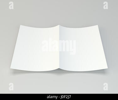 Crumpled folded A4 paper. 3d rendering on gray background Stock Photo ...