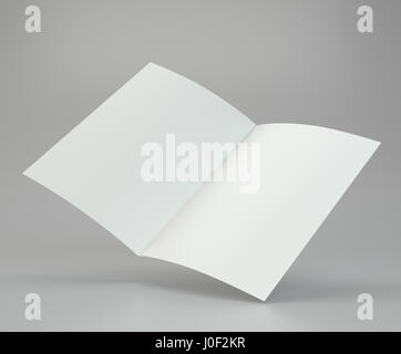 Crumpled folded A4 paper. 3d rendering on gray background Stock Photo ...
