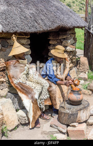 Traditional hats, Basotho Cultural Village, Free State, South Africa ...