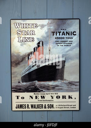 TITANIC Replica Poster advertising the first sailing of Titanic to New ...